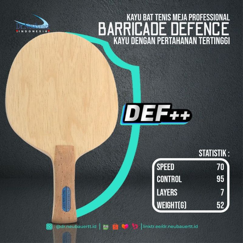 Jual KAYU TENIS MEJA DR NEUBAUER BARRICADE DEFENCE ORIGINAL | Shopee ...