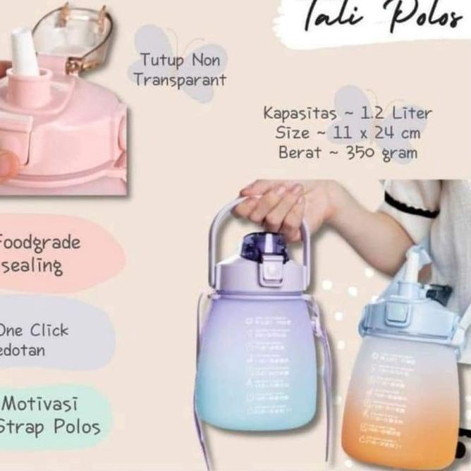 Jual BOTOL MINUM 2 LITER BOTOL VIRAL KOREA 2000ML BOTOL MOTIVASI FREE ...