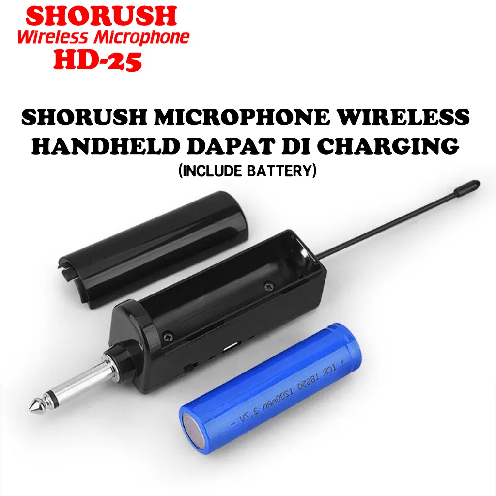 Jual Shorush HD25 Microphone Mic Handheld Wireless UHF Rechargeable ...