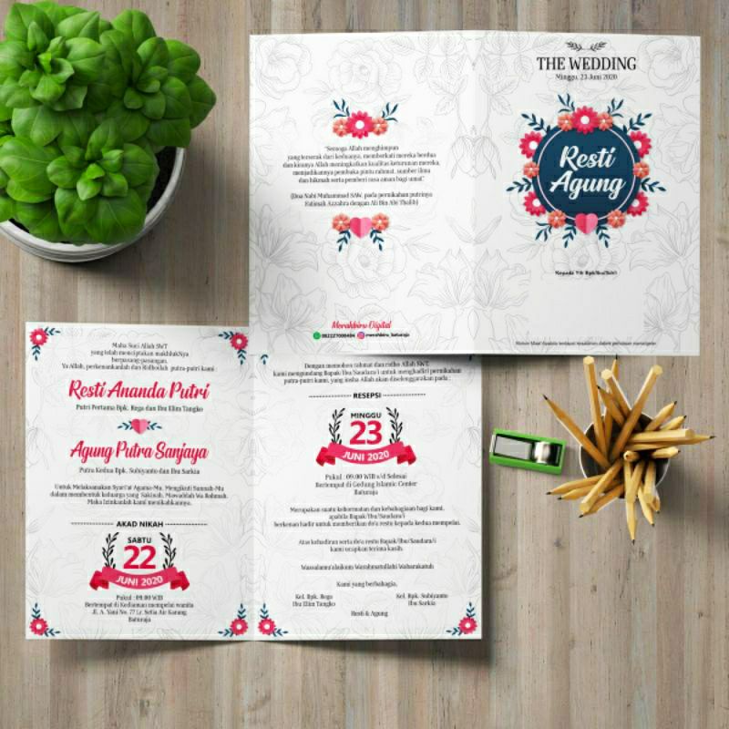 Jual Undangan Pernikahan / Undangan Murah / Undangan Minimalis elegan ...