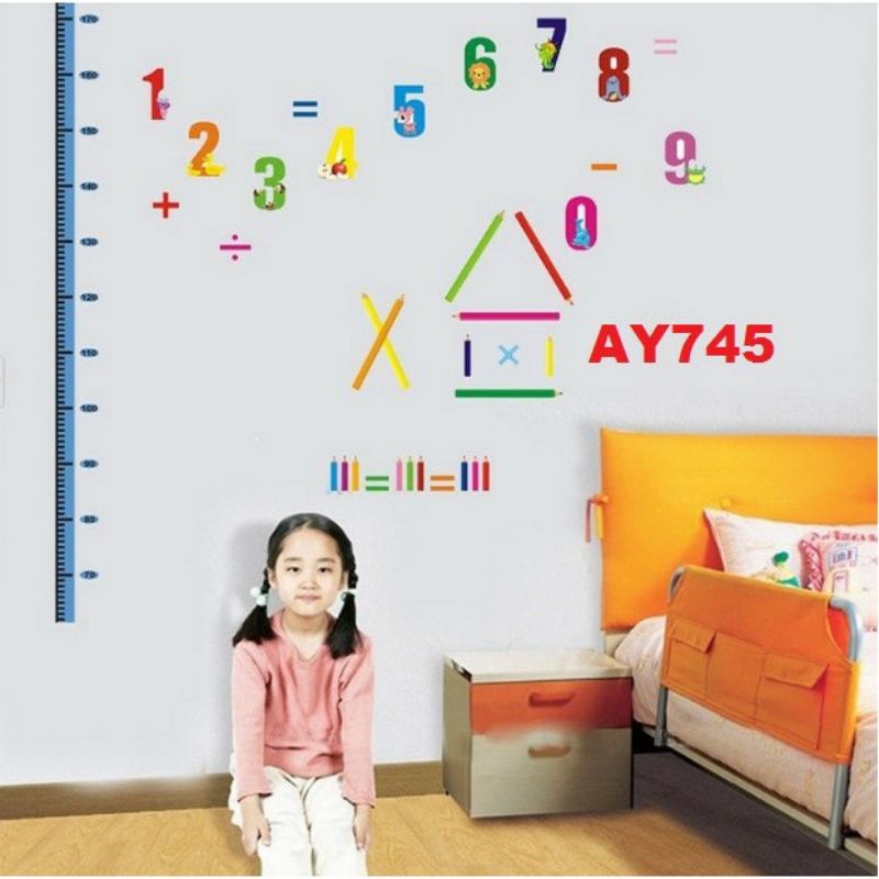Jual stiker dinding karakter edukasi anak matematika berhitung | Shopee ...