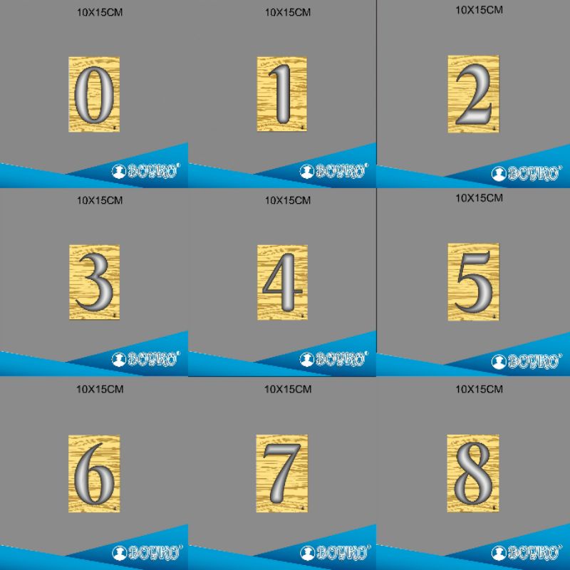 Jual Acrylic Sign/papan nama/label Acrylic No Rumah Angka 0-9 10x15 cm ...