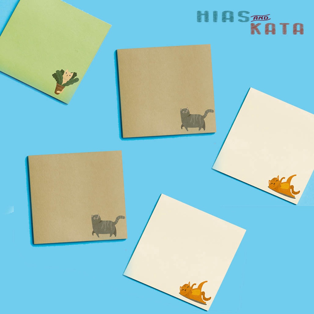 Jual Memo Pad Cat Sticky Notes Kucing Lucu Simple | Shopee Indonesia
