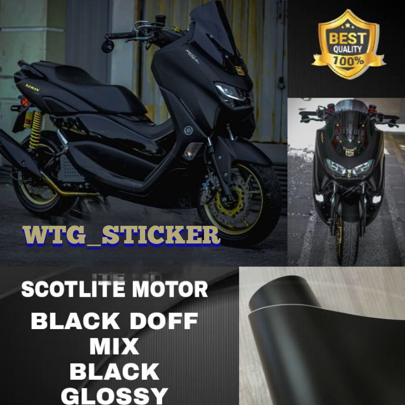 Jual Stiker skotlet motor hitam doff scotlite motor hitam glossy ...