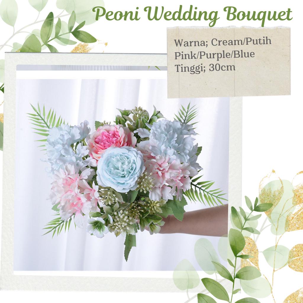 Jual Bunga Artifisial Premium Bunga Peoni Wedding Bouquet | Shopee ...