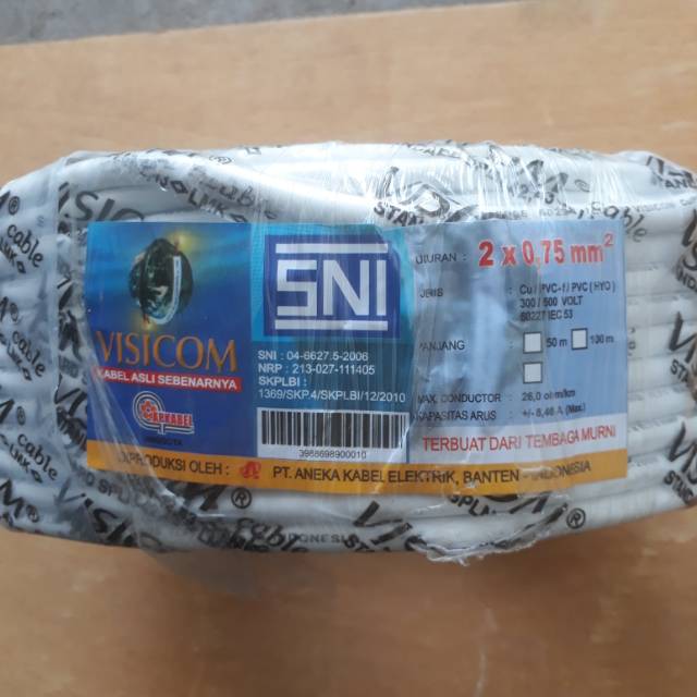Jual Nym-hy Nyy-hy kabel serabut visicom 2 x 0.75 Standar PLN SNI Permeter | Shopee Indonesia