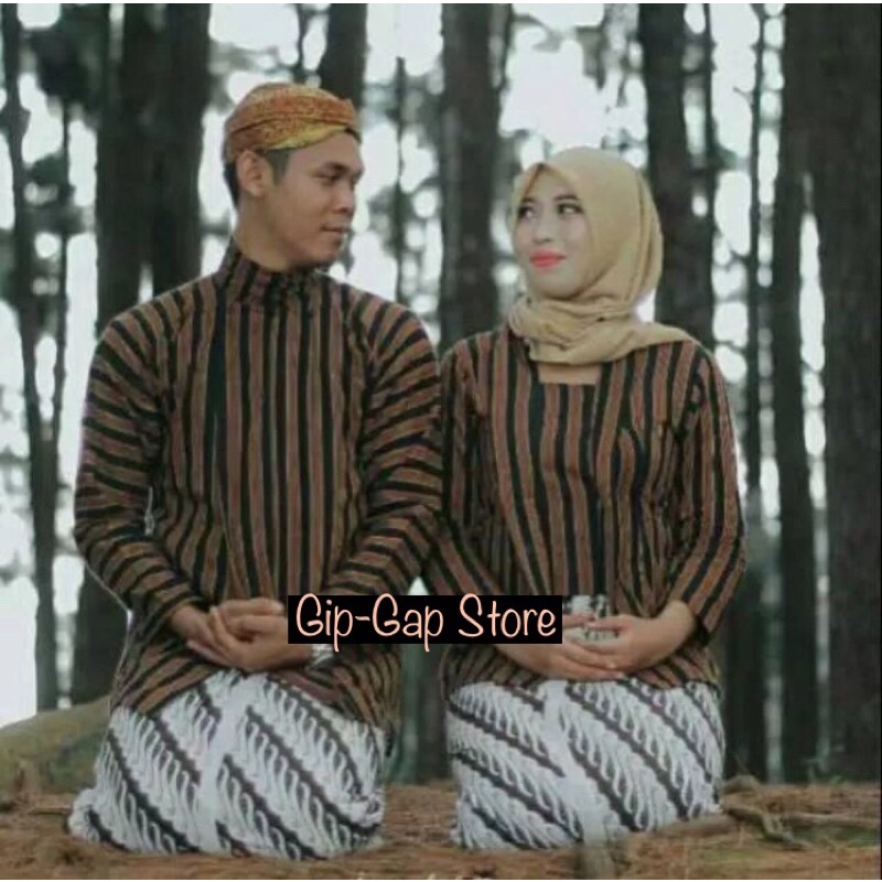 Jual baju couple lurik - surjan lurik couple - couple batik prewedding ...