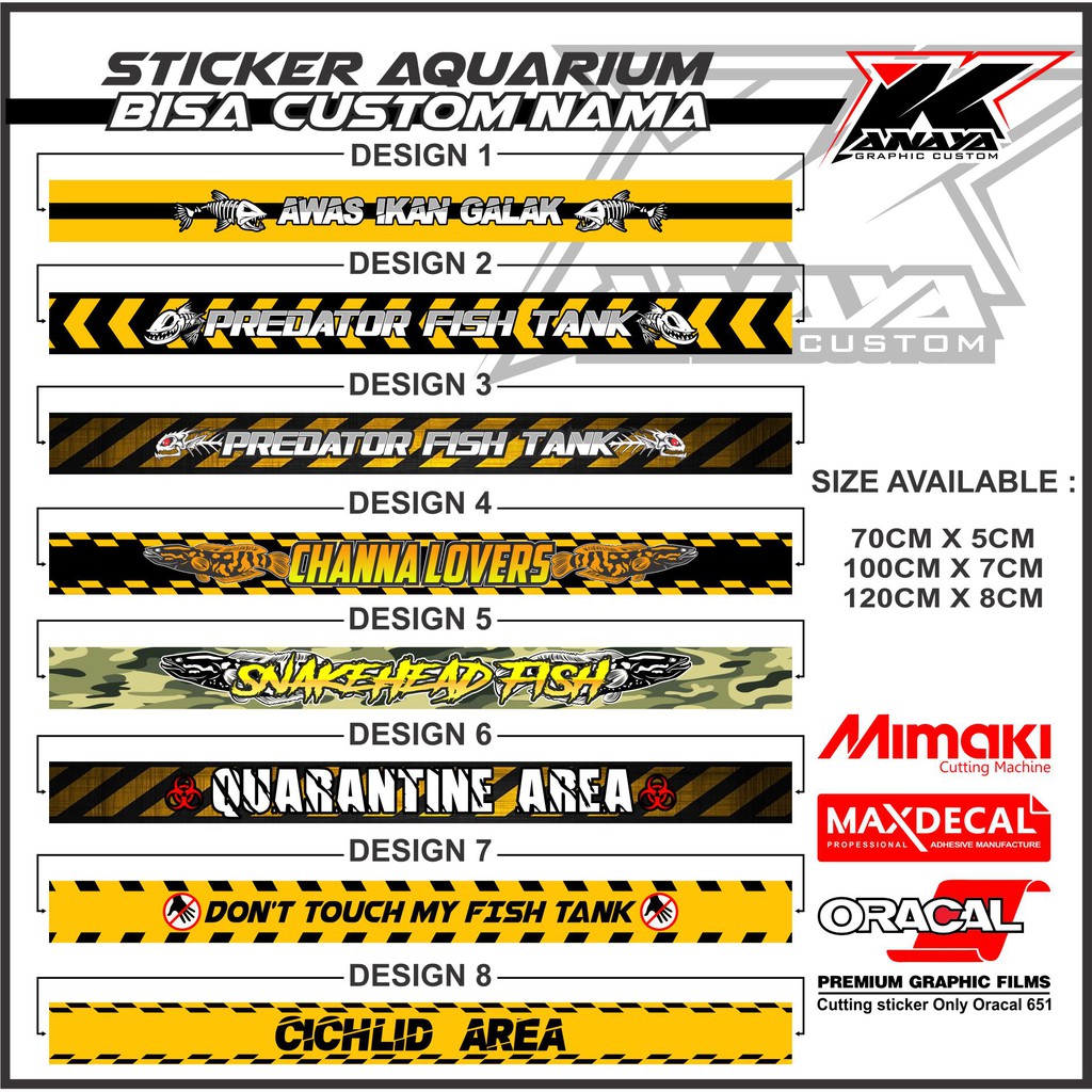 Jual Sticker Aquarium Stiker Aquarium Awas Ikan Galak Predator Ikan ...