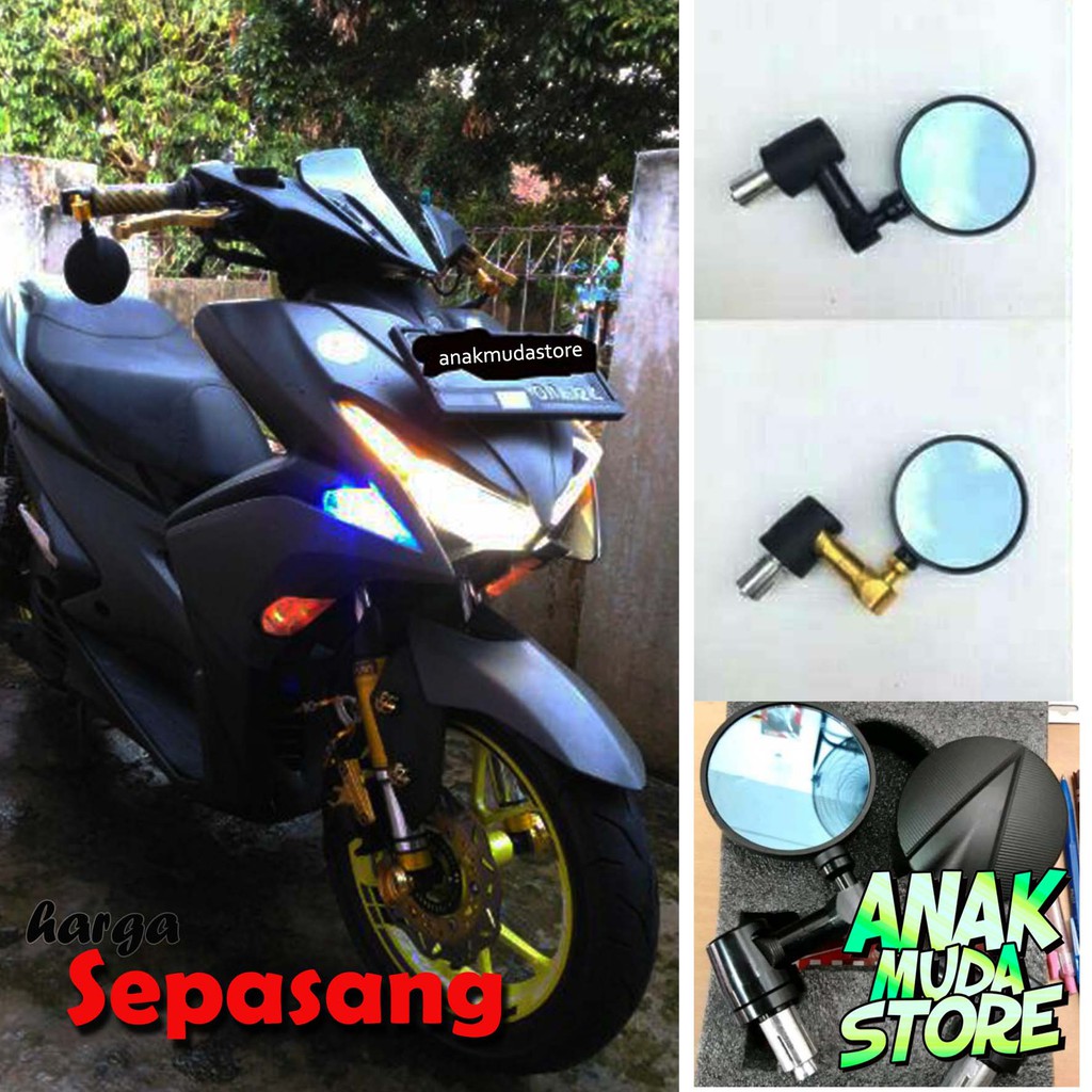 Jual (SJB1) Spion Jalu Vespa Matic Bulat CNC Variasi Motor Beat Nmax ...
