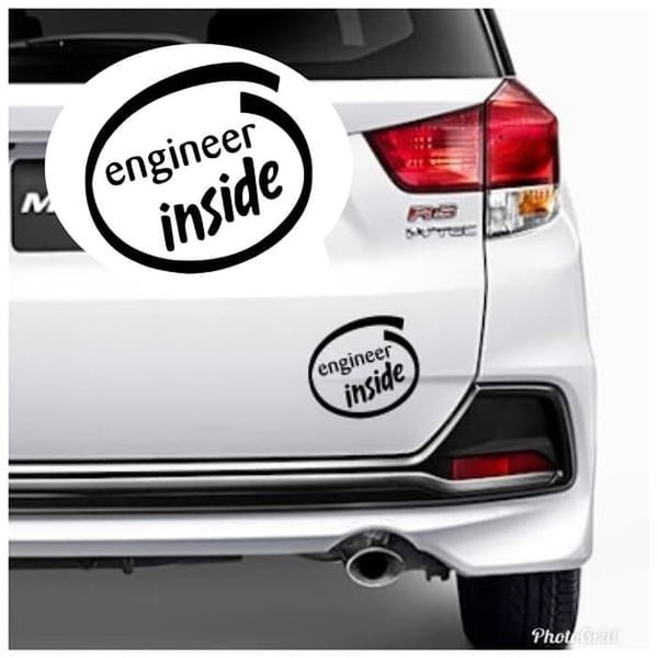 Jual Stiker Mobil eEnginer Inside Unik Lucu Cutting Sticker Engineer ...