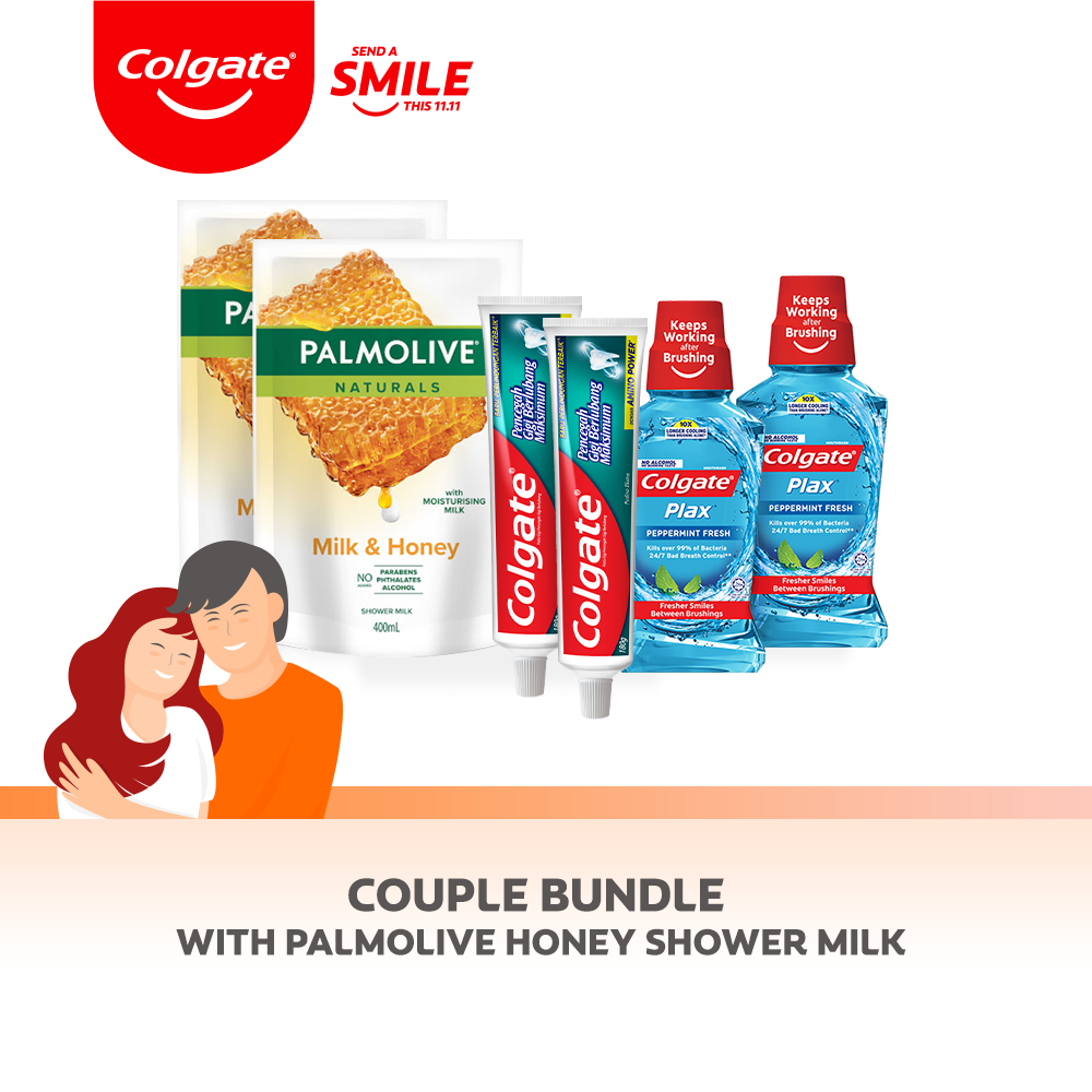 Jual Colgate Couple Bundle With Palmolive Honey Shower Milk | Shopee ...
