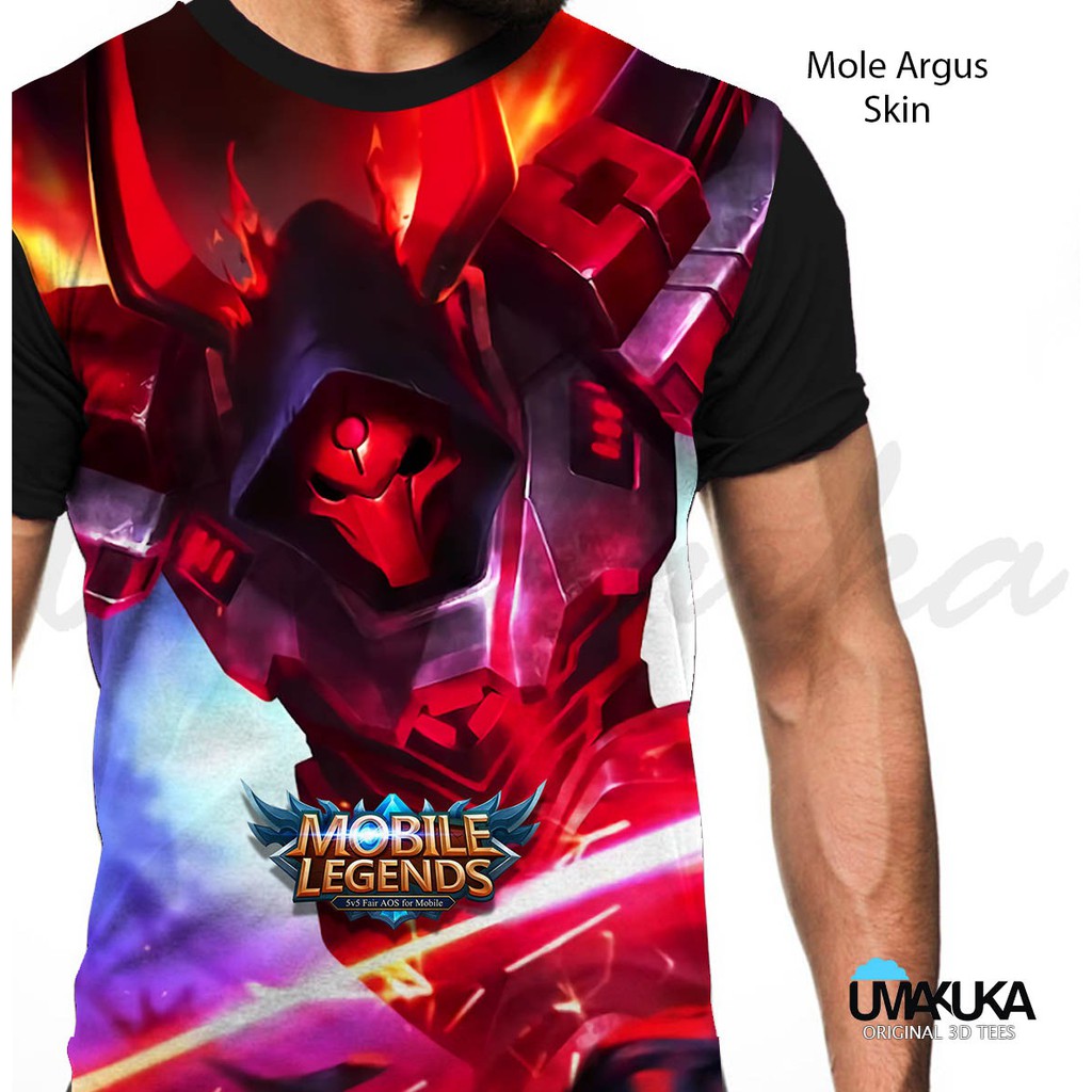 Jual ML Argus Skin T-Shirt Kaos Baju 3D Karakter Mobile Legends Full ...
