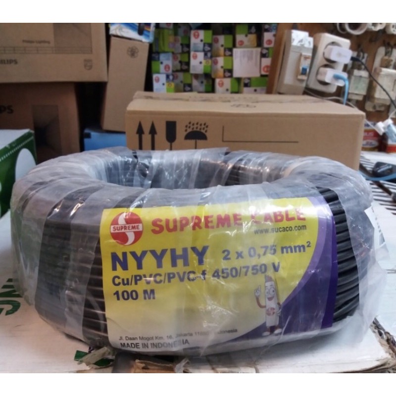 Jual KABEL LISTRIK NYYHY 2x0.75 SERABUT SUPREME METAL LINDO NYYHY 2x0,75mm Meteran/potongan ...