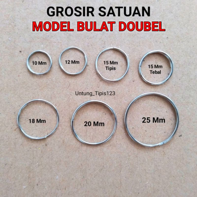 Jual Ring Ganci bulat Ring Nikel gantungan kunci double Satuan Ring ...