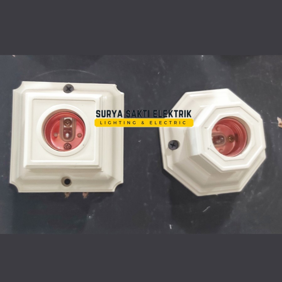 Jual FITTING TEMPEL PLAFON BERKUALITAS E27 MODEL KOTAK dan SEGI DELAPAN ...