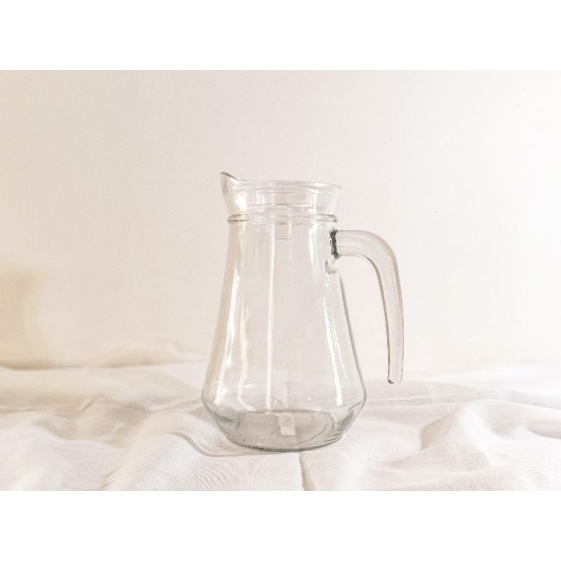 Jual Pitcher Kaca 1000 ml Tutup Plastik/ Tempat Air Minum Kaca/ Water ...