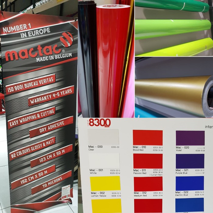 Jual Bahan Stiker Vinyl Mobil Motor Warna Glossy MACTAC STICKER ...