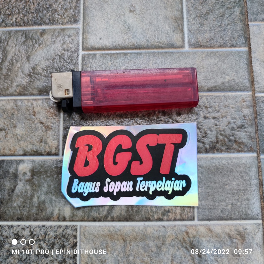 Jual Stiker BGST Bagus Sopan Kata Viral Gaul Hologram Rainbow Motor ...