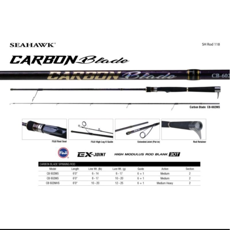 Jual Joran Seahawk Carbon Blade 165cm-180cm | Shopee Indonesia