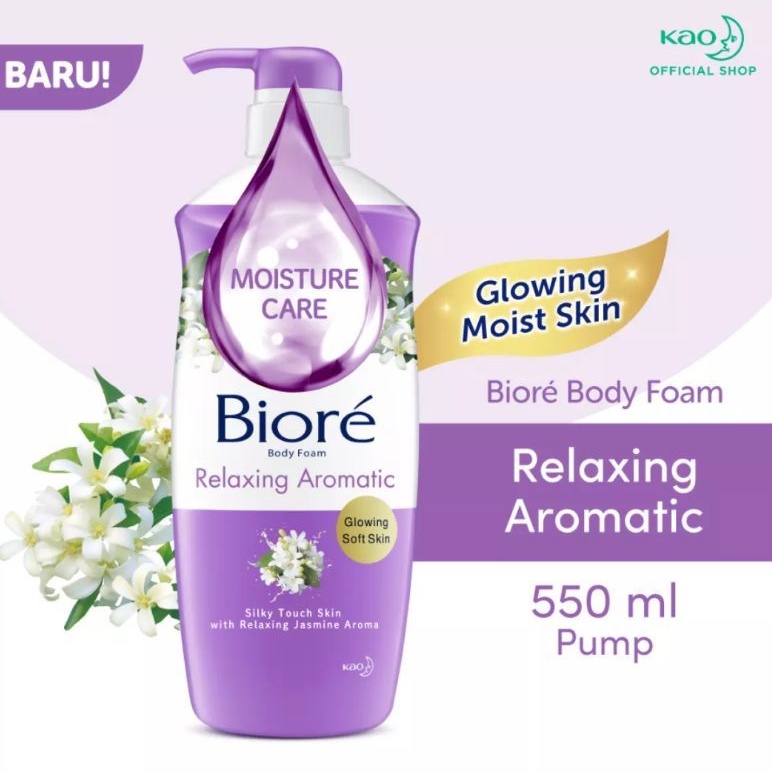 Jual Biore Body Foam Relaxing Aromatic pump 550ml | Shopee Indonesia