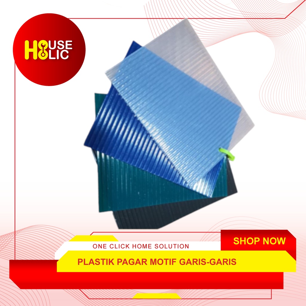 Jual Fiber Plat Plastik Tutup Pagar Motif Garis 0,8 MM Penutup Pagar 0 ...