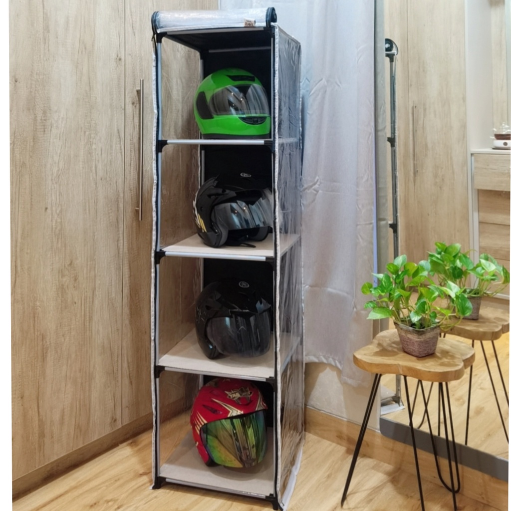 Jual Nine Box rak helm 4 ruang anti debu/rak display gundam/lemari ...