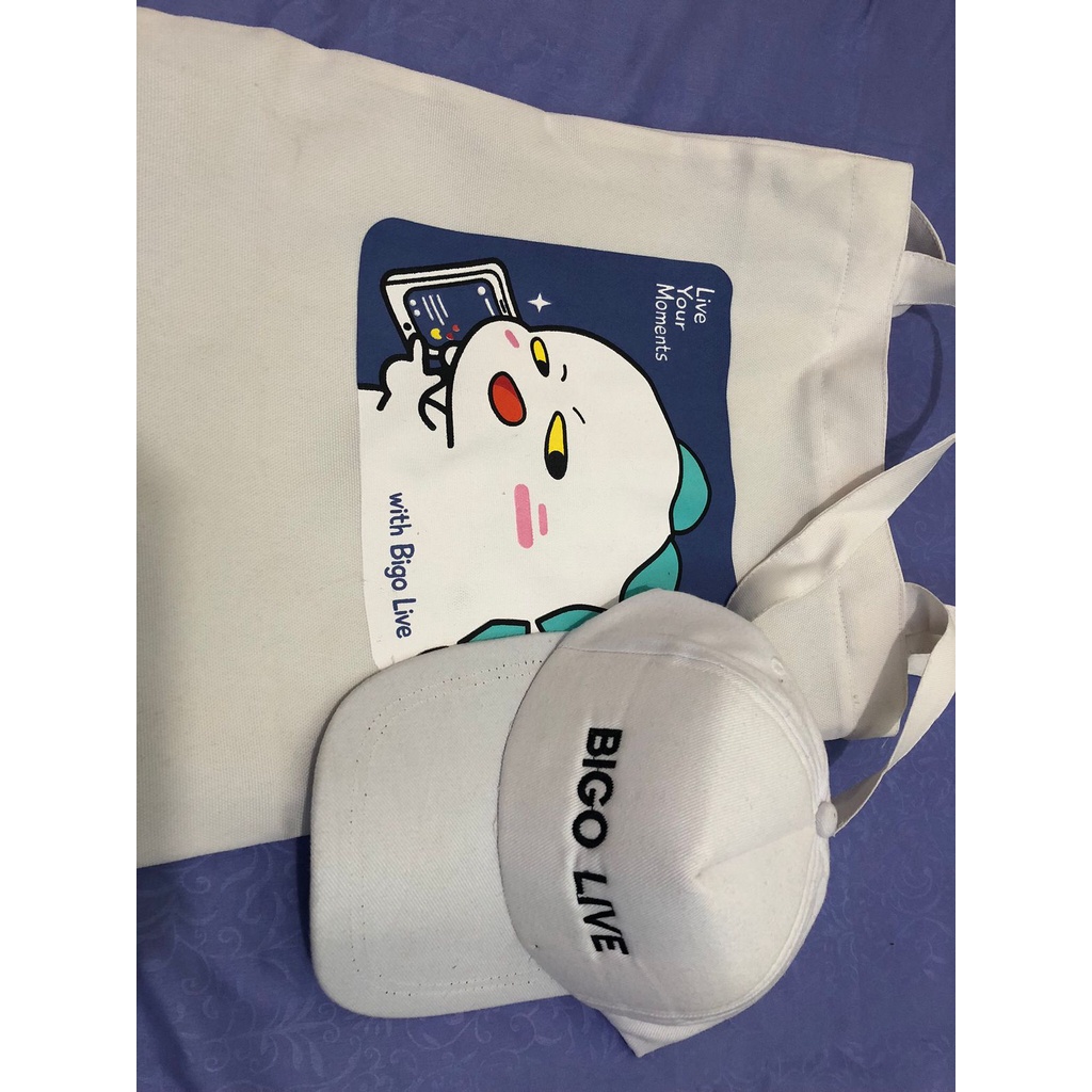 Jual TOTE BAG BIGO LIVE + TOPI BIGO LIVE - OFFICIAL MERCHANDISE ...