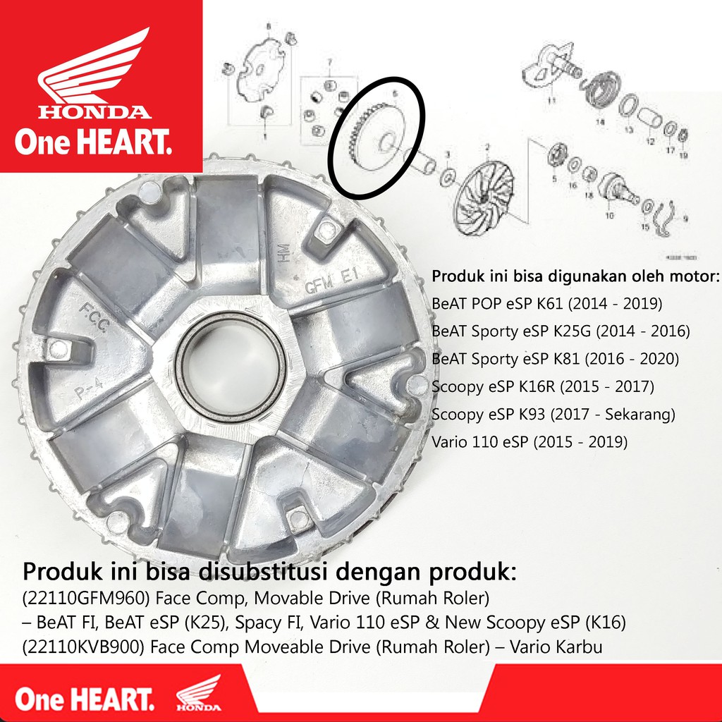 Jual Rumah Roller Honda Beat Pop K44 FCC Rumah Roller Beat Karbu KVY Rumah Roller Only Beat Fi ...