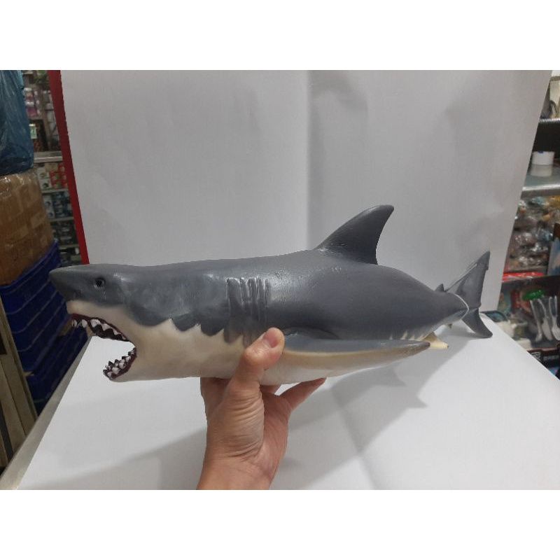 Jual MAINAN HIU IKAN SHARK GREAT WHITE JUMBO BAHAN KARET murah cocok ...