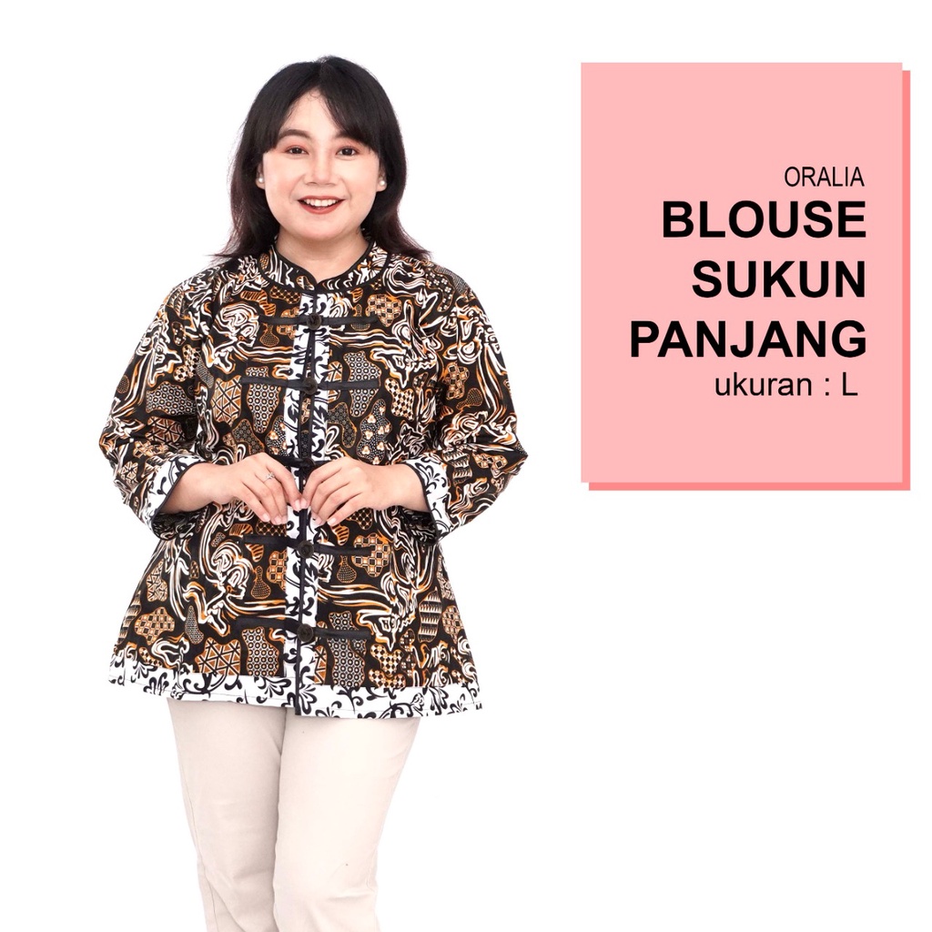 Jual Atasan Batik Blouse Big Size Wanita Jumbo S M L Xl 2l 3l 4l 5l 6l