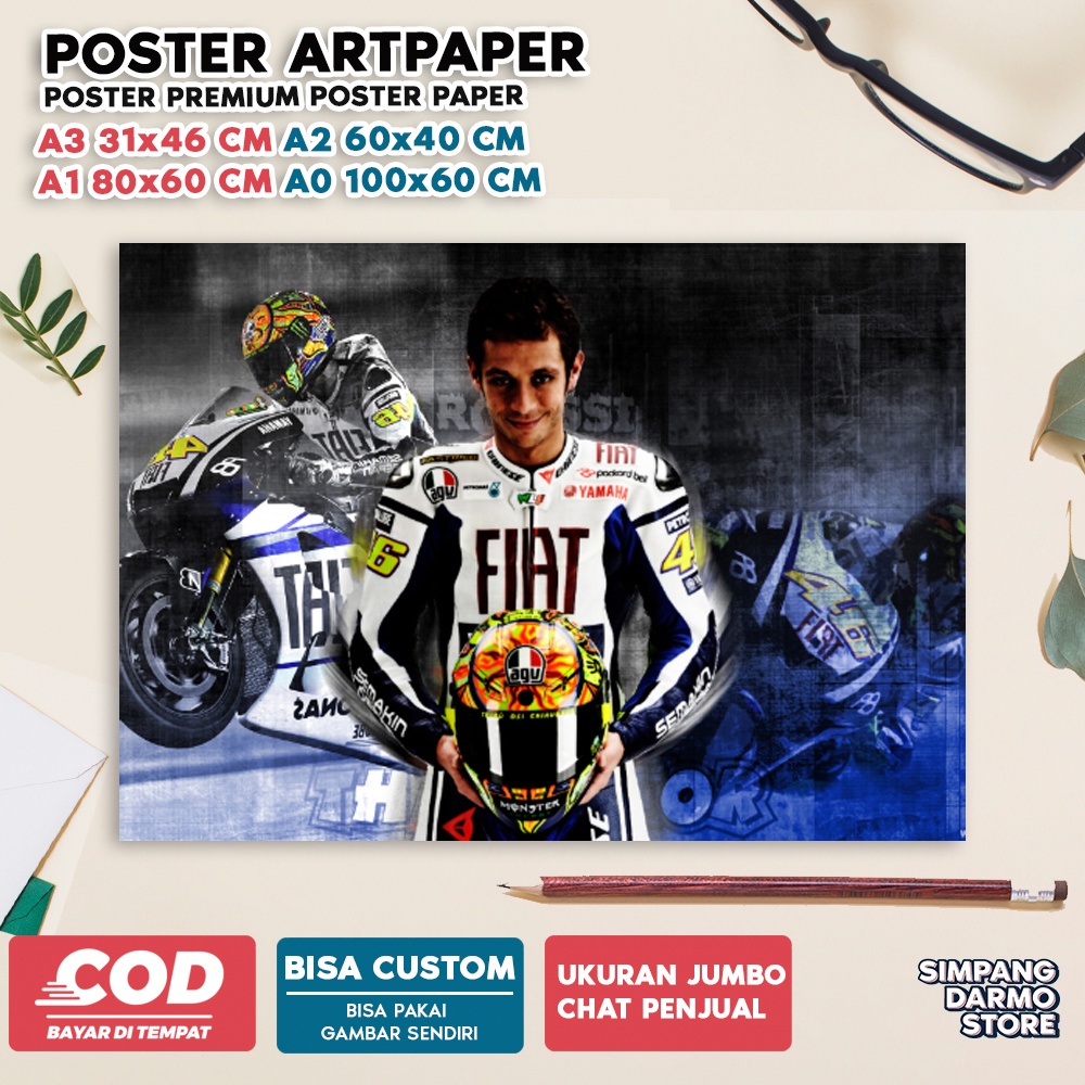 Jual TOKO POSTER DARMO STORE Poster Valentino Rossi VR46 Moto GP ...