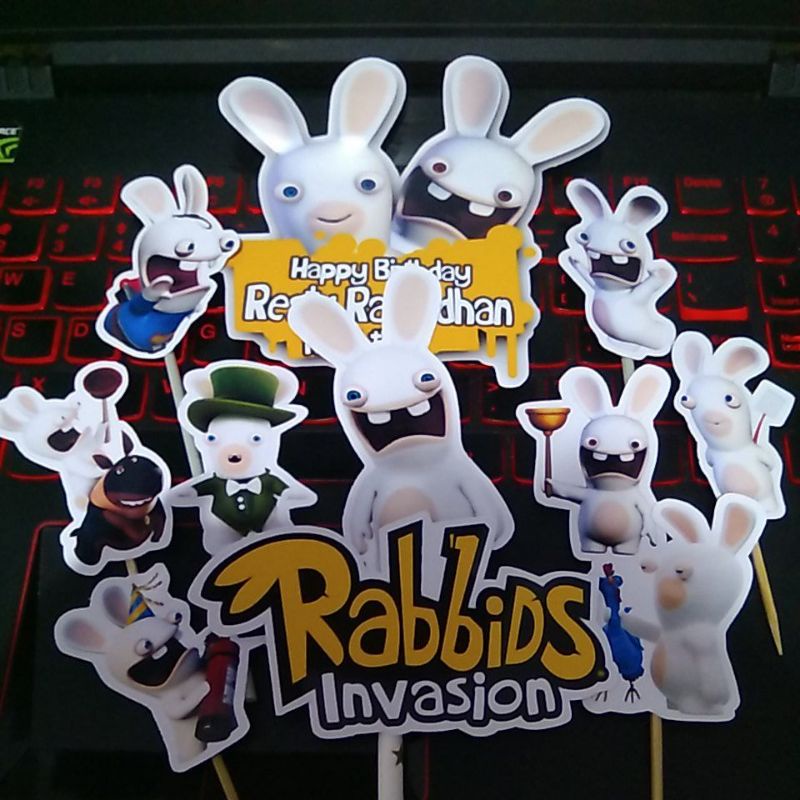 Jual cake topper kue rabbids invasion rabbid rabbit kelinci | Shopee ...