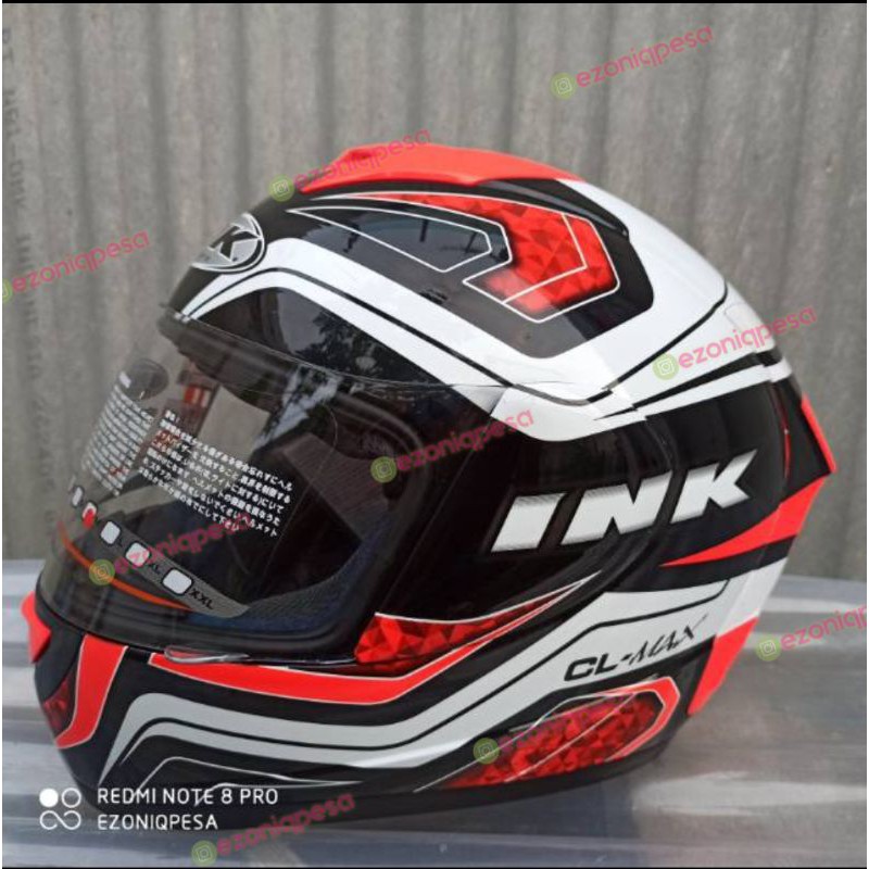 Jual HELM INK CL MAX Full Face SERI 5 RED FLUO ORIGINAL | Shopee Indonesia