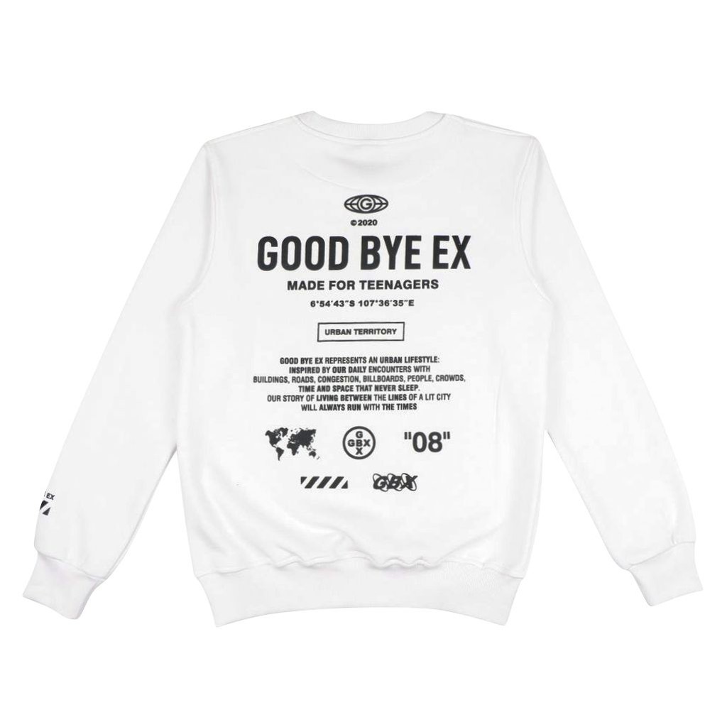 Jual GOOD BYE EX - Crewneck Urban 08 White | Shopee Indonesia