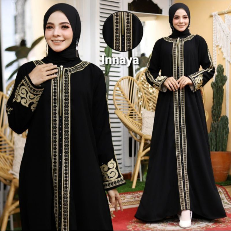 Jual Abaya Gamis Hitam Bordir Dress Arab Saudi Zephy Turki Turkey India ...