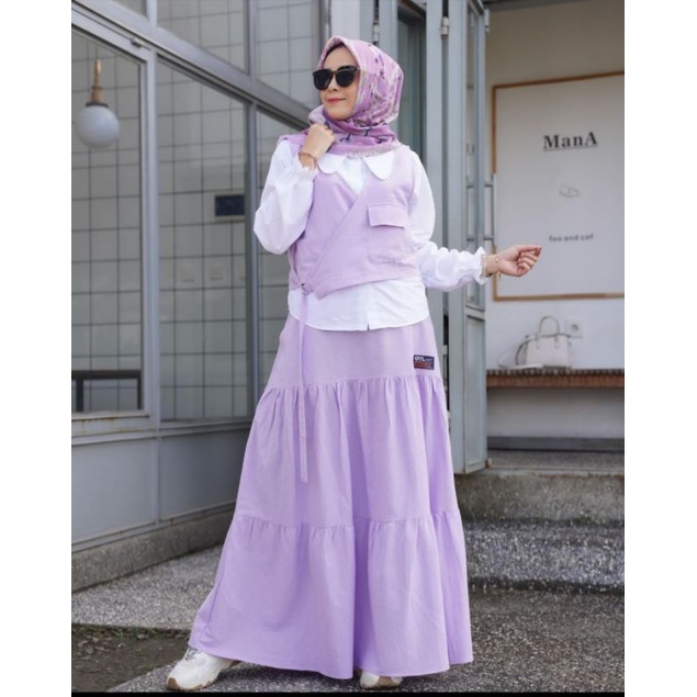 Jual SETELAN KEMEJA & ROMPI 3 IN 1 DENGAN GESPER SETELAN ROK TERBARU ...