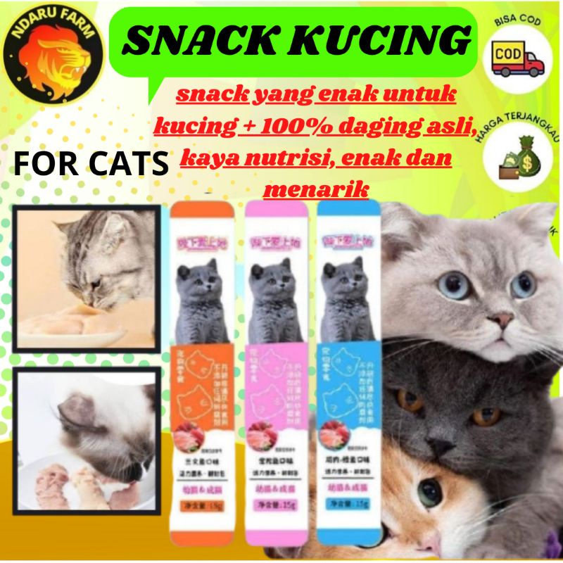 Jual Makanan Cemilan Snack Kucing 15 gram Penuh Vitamin dan Nutrisi ...