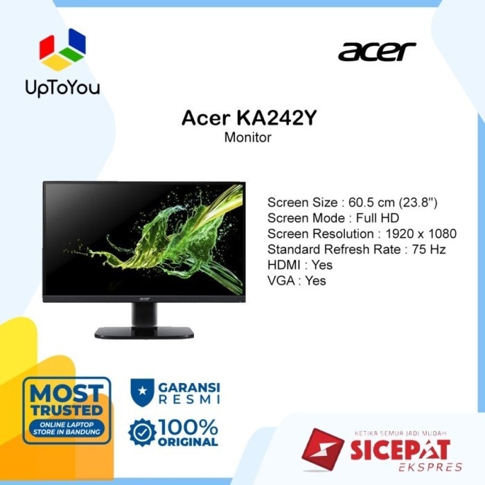 Jual Acer Monitor KA242Y 23.8 Inch FHD 75Hz | Shopee Indonesia