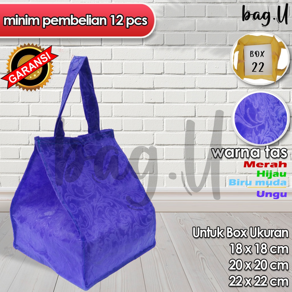 Jual Tas Spunbond Tas Berkat Hajatan Kotak Nasi Model Pita Embos Muat Kotak Nasi Ukuran 22X22 ...
