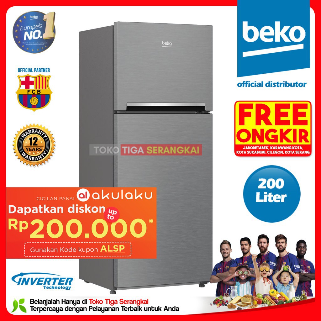 Jual Beko Kulkas 2 Pintu 200 Liter RDNT200I50S (FREE ONGKIR) | Shopee ...
