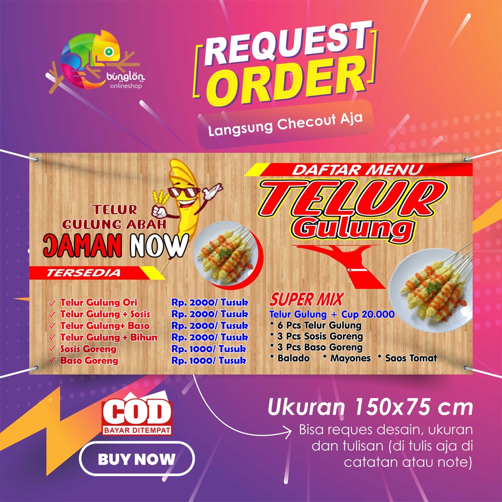 Jual Spanduk Banner Telur Gulung Murah Berkualitas | Shopee Indonesia
