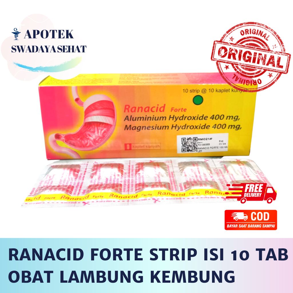 Jual RANACID FORTE STRIP Isi 10 Tablet - Obat Nyeri Perut Asam Lambung ...