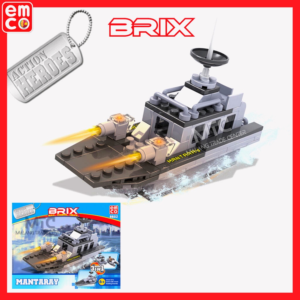 Jual Mainan Balok Lego Bricks Emco Brix Action Heroes Mobil Polisi ...