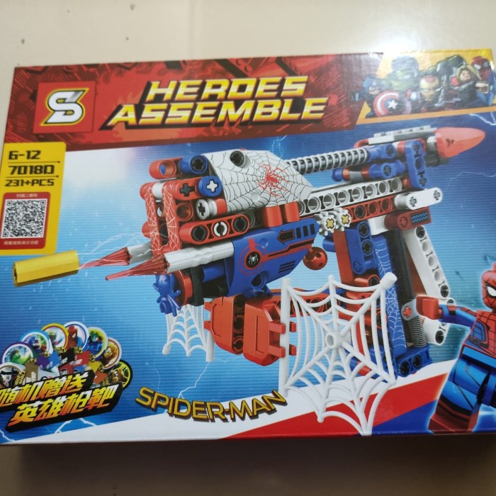 Jual Bricks balok pistol captain spiderman ironman batman sy 7018 ...