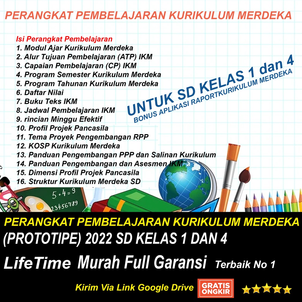 Jual PERANGKAT PEMBELAJARAN (PROTOTIPE) KURIKULUM MERDEKA SD KELAS 1,2,4, dan 5 | Shopee Indonesia