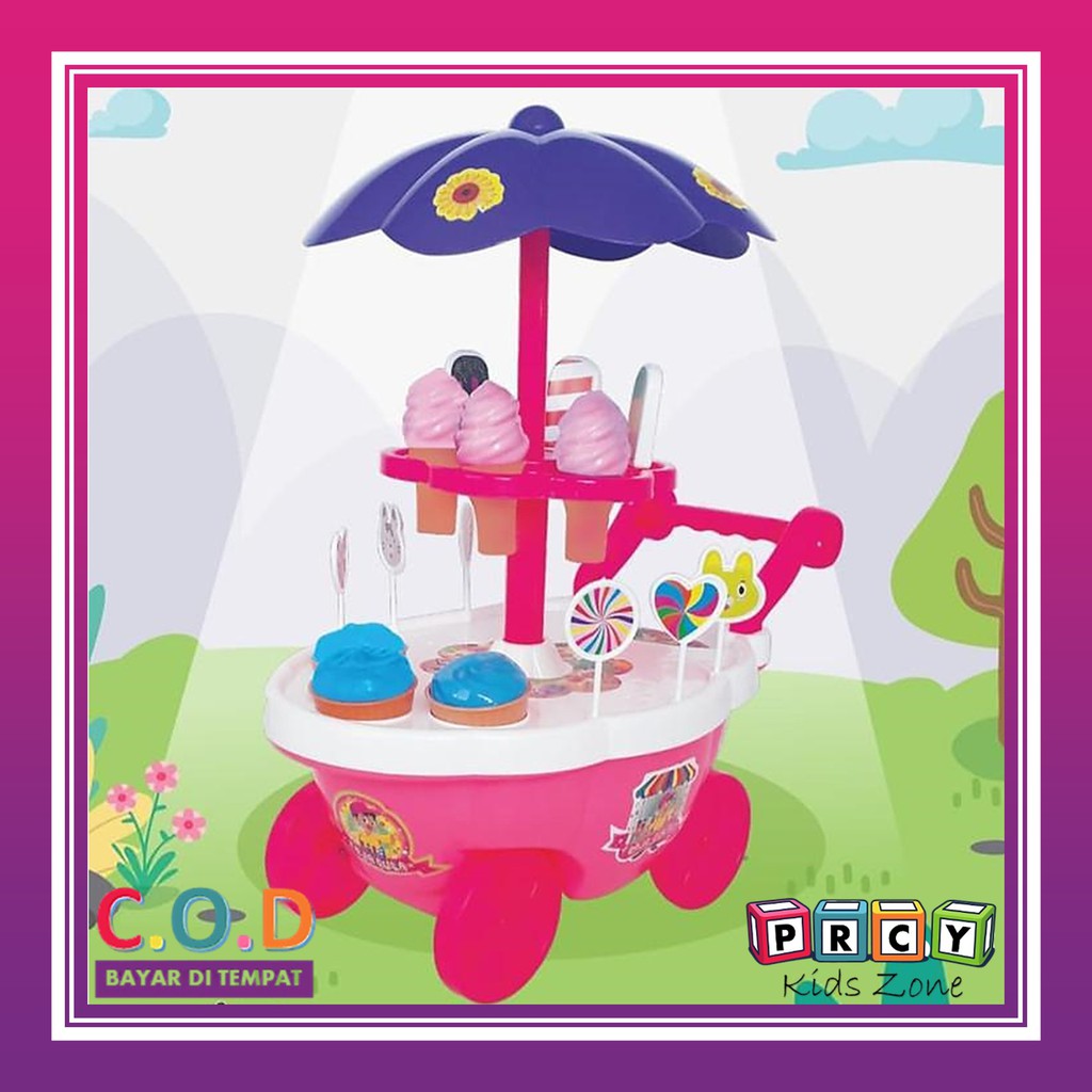 Jual Trolley Mainan Anak Perempuan Trolly Dorongan Jual Es Krim Mainan ...