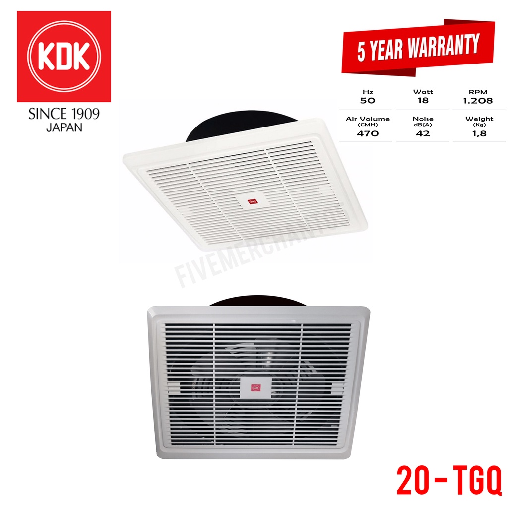 Jual Exhaust Fan KDK 20 TGQ 8" Ceiling Fan KDK Plafon KDK 20TGQ Hexos Fan Atap Exhaust KDK 20cm ...