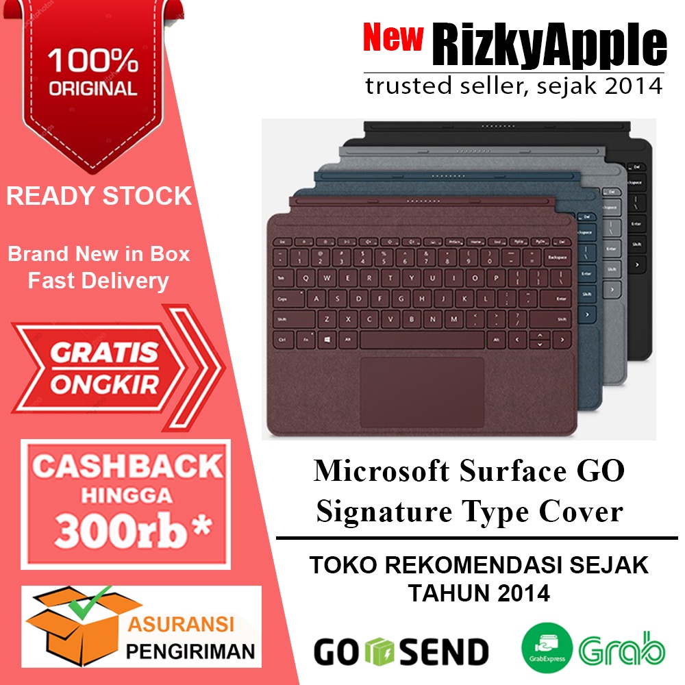 Jual Microsoft Surface GO Signature Type Cover Keyboard Red Black Blue ...