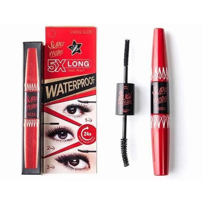 Jual Sivanna Colors 5x Long Super Model Mascara Deep black | Maskara ...