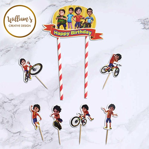Jual Hiasan Kue Cake Topper Birthday C1 Shiva isi 7 | Shopee Indonesia
